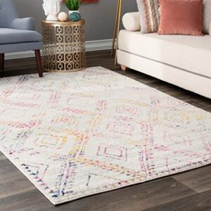 nuloom cherelle geometric area rug, 8′ x 10′, multi