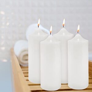 Super Z Outlet 3 x 9 Unscented Pillar Candles for Home Decoration, Weddings, Relaxation, Spa, Smokeless Cotton Wick. (12 Pack) (White)