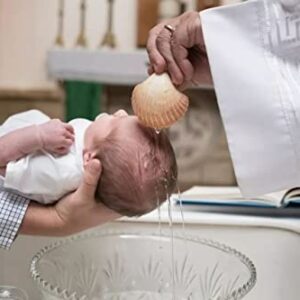 Baptism White Candle Set with Lady of Guadalupe Medal and Pearls Details