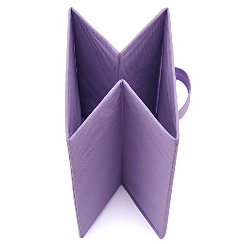 EZOWare Set of 6 Foldable Fabric Basket Bin Collapsible Storage Cube For Nursery, Toys Organizer, Shelf Cabinet (Purple)