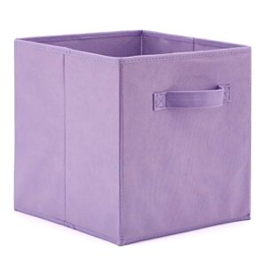 EZOWare Set of 6 Foldable Fabric Basket Bin Collapsible Storage Cube For Nursery, Toys Organizer, Shelf Cabinet (Purple)