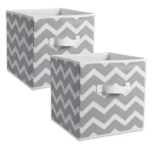 dii non woven polyester storage bin, chevron, gray, large set of 2