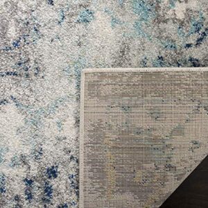 SAFAVIEH Madison Collection 10' x 14' Ivory/Blue MAD159M Boho Chic Distressed Non-Shedding Living Room Bedroom Dining Home Office Area Rug