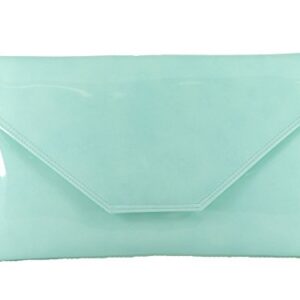 LONI Women's Synthetic Clutch Bag Wedding Large Mint Green