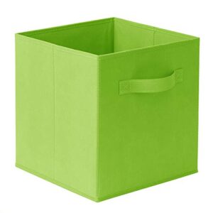 Casafield Set of 6 Collapsible Fabric Cube Storage Bins, Lime Green - 11" Foldable Cloth Baskets for Shelves, Cubby Organizers & More