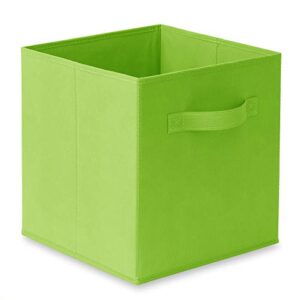 Casafield Set of 6 Collapsible Fabric Cube Storage Bins, Lime Green - 11" Foldable Cloth Baskets for Shelves, Cubby Organizers & More