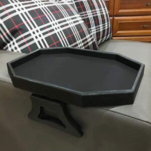 forzaddik side tables sofa armrest clip-on table, recliner armchair organizer tray (black), food grade plastic material