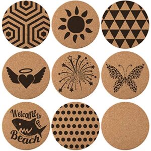 Boao Wooden Thick Cork Drink Coasters, for Home Bar Kitchen Restaurant Cafe Wedding Supplies (0.3 Inch Thick x 6 Inch Diameter, 6 Pieces)