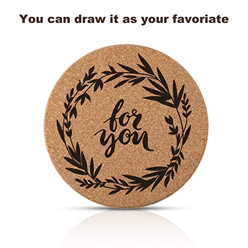 Boao Wooden Thick Cork Drink Coasters, for Home Bar Kitchen Restaurant Cafe Wedding Supplies (0.3 Inch Thick x 6 Inch Diameter, 6 Pieces)