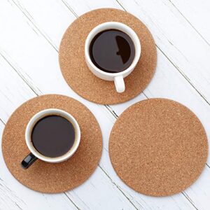 Boao Wooden Thick Cork Drink Coasters, for Home Bar Kitchen Restaurant Cafe Wedding Supplies (0.3 Inch Thick x 6 Inch Diameter, 6 Pieces)