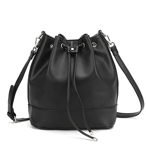 AFKOMST Bucket Bags and Purses For Women Drawstring Hobo and Shoulder Handbags with 2 Detachable Straps