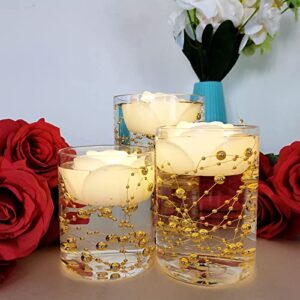 ARDUX LED Floating Candles - Flameless Floating Rose Tea Lights Waterproof Flower Wax Candles Battery-Powered for Wedding Centerpieces Pool Party Decoration