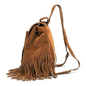 LUI SUI Women Backpack Purse Suede Fringed Tassel Shoulder Bag Fashion PU Leather Travel Bag Daypacks Purse for Girls