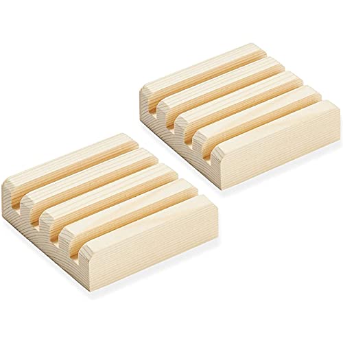 Juvale Coaster Holders - 2-Pack Coaster Display Stand Hold Up to 4 Coaster, 3.9-Inch Wood Coaster Holder Fit Square Round Coaster, for Kitchen, Dining Table, Home Decoration, Housewarming Gift