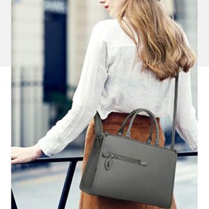 Dasein Purses Handbags for Women Satchel Bags Top Handle Work Tote Bag Shoulder Bag With Matching Wallet (Grey)