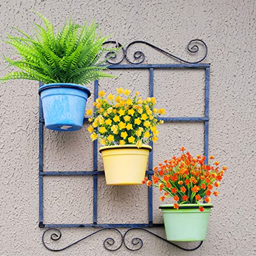 Camlinbo 15 Bundle Artificial Flowers Outdoor Spring Summer Decorations Artificial Boston Fern UV Resistant Fake Plants Faux Plastic Flowers for Home Garden Outside Porch Decor Hanging Planters(Mixed)