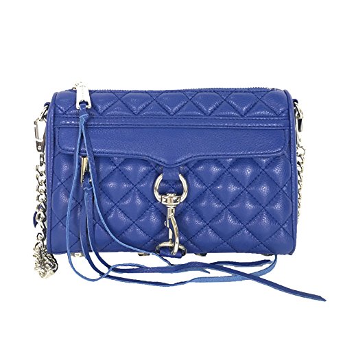 Rebecca Minkoff Mini MAC Quilted Leather Clutch Crossbody Bag, Royal Blue