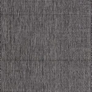 Unique Loom Collection Casual Transitional Solid Heathered Indoor/Outdoor Flatweave Area Rug, Rectangular 5' 0" x 6' 0", Black/Beige