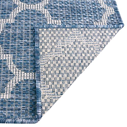 Unique Loom Trellis Collection Area Rug-Lattice Design, Moroccan Inspired for Indoor/Outdoor Décor, 4' 0" x 6' 0", Navy Blue/Gray