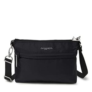 baggallini womens anti-theft memento crossbody bag cross body, black, one size us