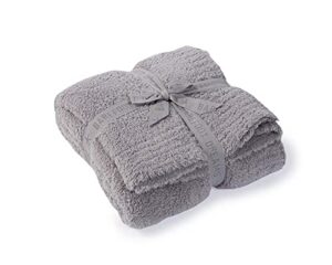 barefoot dreams cozychic throw dove gray one size