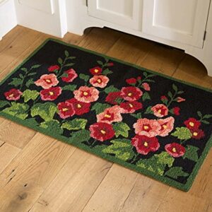 Plow & Hearth Indoor/Outdoor Flowers Hooked Accent Rug (Hollyhock)