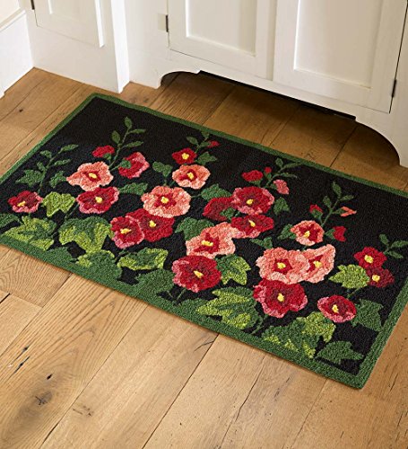 Plow & Hearth Indoor/Outdoor Flowers Hooked Accent Rug (Hollyhock)