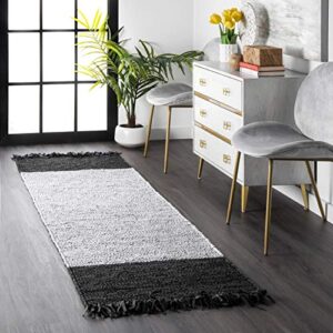 nuloom hayworth contemporary runner rug, 2′ 6″ x 8′, silver