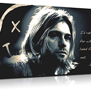 Panther Print, Large Canvas Wall Art, Nirvana Memorabilia, Kurt Cobain Rather Be Hated Quote, Print for Special Occasions (76x41cm)