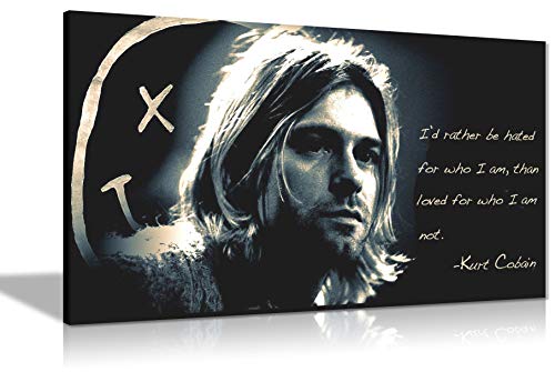 Panther Print, Large Canvas Wall Art, Nirvana Memorabilia, Kurt Cobain Rather Be Hated Quote, Print for Special Occasions (76x41cm)