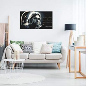 Panther Print, Large Canvas Wall Art, Nirvana Memorabilia, Kurt Cobain Rather Be Hated Quote, Print for Special Occasions (76x41cm)