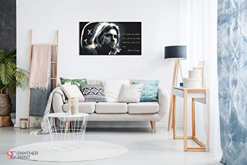 Panther Print, Large Canvas Wall Art, Nirvana Memorabilia, Kurt Cobain Rather Be Hated Quote, Print for Special Occasions (76x41cm)