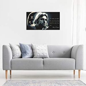 Panther Print, Large Canvas Wall Art, Nirvana Memorabilia, Kurt Cobain Rather Be Hated Quote, Print for Special Occasions (76x41cm)