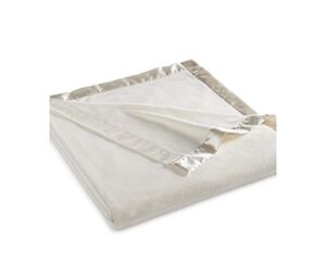 martha stewart easy care soft fleece blanket (king, ivory white)