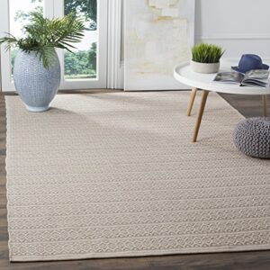 safavieh montauk collection 8′ x 10′ ivory/grey mtk341a handmade flatweave boho farmhouse cotton living room dining bedroom area rug