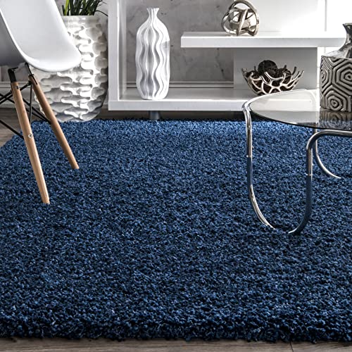 nuLOOM Marleen Contemporary Shag Area Rug, 4' x 6', Navy