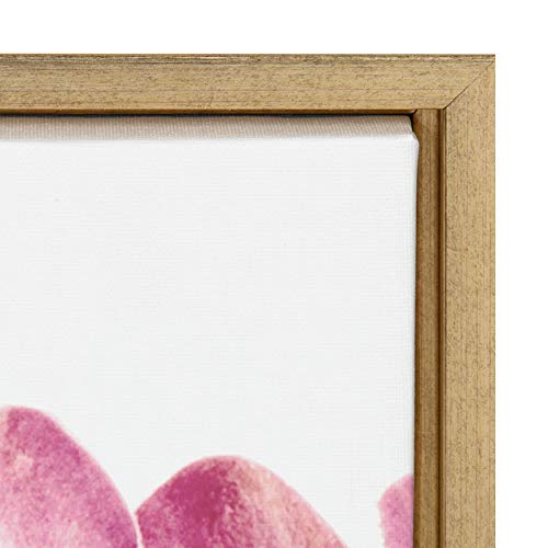 Kate and Laurel Sylvie Pink Protea Flower Framed Canvas Wall Art by Amy Peterson, 18x24 Gold