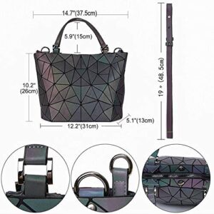 Geometric Luminous Purses and Handbags Holographic Reflective Crossbody Bag Wallet Flash Rainbow Tote Glod