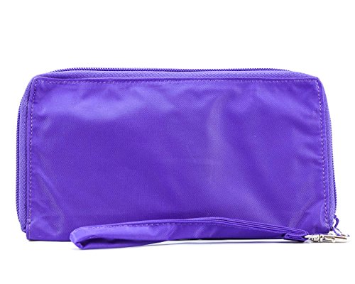 Big Skinny Women's Panther Clutch Slim Wallet, Holds Up to 40 Cards, Purple