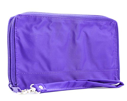 Big Skinny Women's Panther Clutch Slim Wallet, Holds Up to 40 Cards, Purple