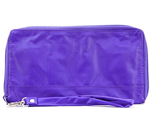 Big Skinny Women's Panther Clutch Slim Wallet, Holds Up to 40 Cards, Purple