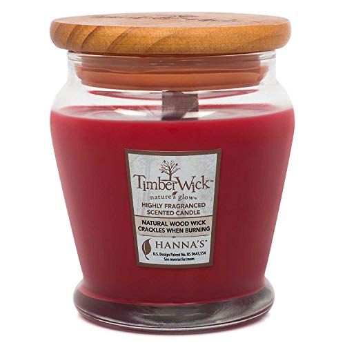 Hanna's Candle Company 100463 Timber Wick Candle with Wooden Lid, 9.25-Ounce, Cinnamon Sugar