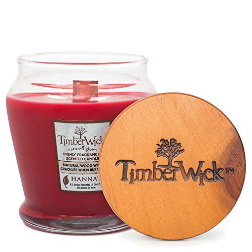 Hanna's Candle Company 100463 Timber Wick Candle with Wooden Lid, 9.25-Ounce, Cinnamon Sugar