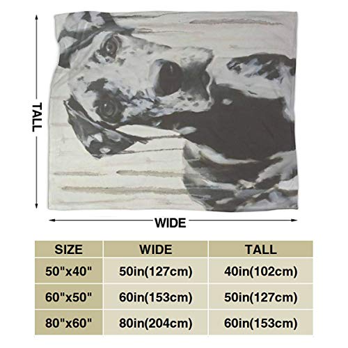 Large Black and White Harlequin Great Dane Fleece Blanket Throw Lightweight Blanket Super Soft Cozy Bed Warm Blanket for Living Room/Bedroom All Season