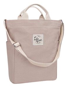 lily queen women canvas tote handbags casual hobo shoulder bag crossbody (taupe grey)