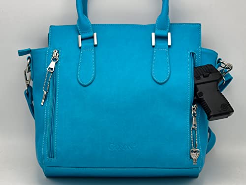 Goson Concealed Carry Tote Bag - Large and Fashionable CCW Purses for Women with Multiple Pockets, Crossbody Straps, YKK Locking Zippers in Faux Leather