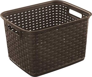 sterilite tall wicker weave basket multicolor , (pack of 1)