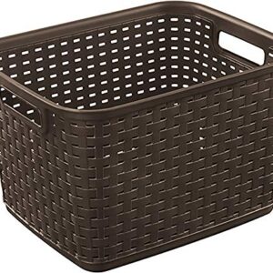 STERILITE Tall Wicker weave basket Multicolor , (Pack of 1)