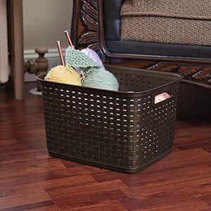 STERILITE Tall Wicker weave basket Multicolor , (Pack of 1)