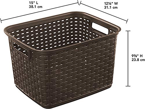 STERILITE Tall Wicker weave basket Multicolor , (Pack of 1)